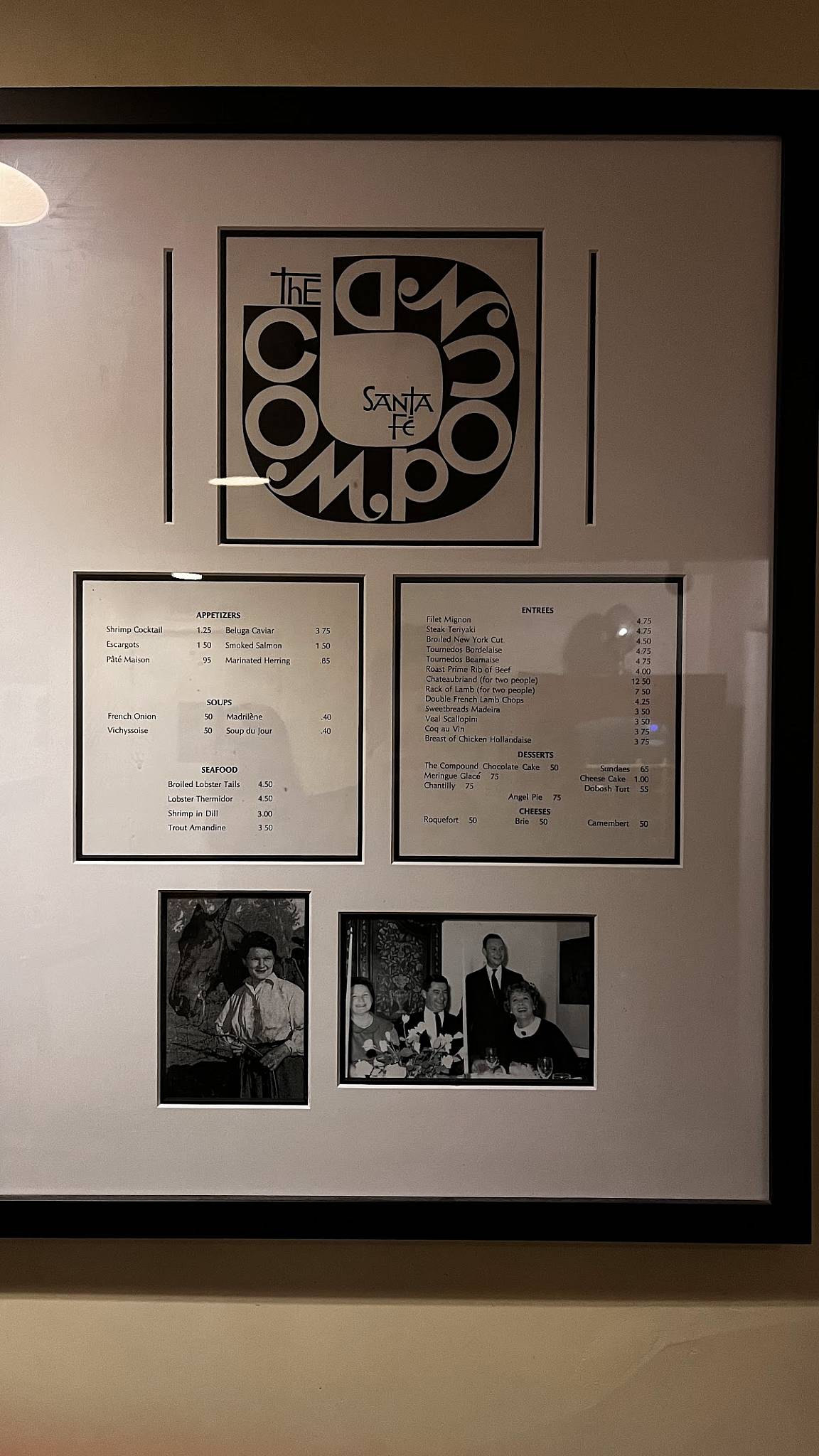 Menu at The Compound Restaurant, Santa Fe