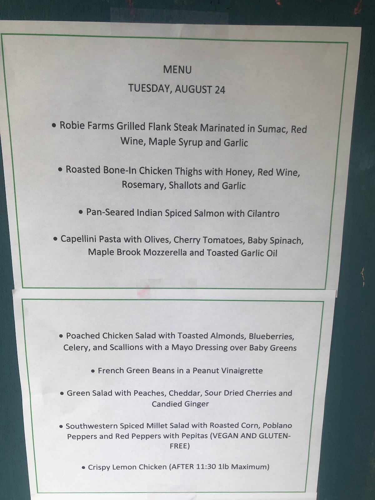 Menu at The Cookster restaurant, Ludlow