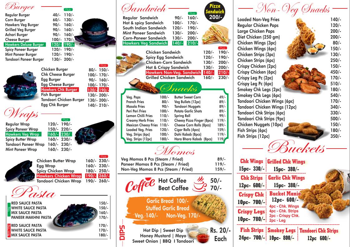 Menu at The Crispy Hawkers Machhiwara, Machhiwara