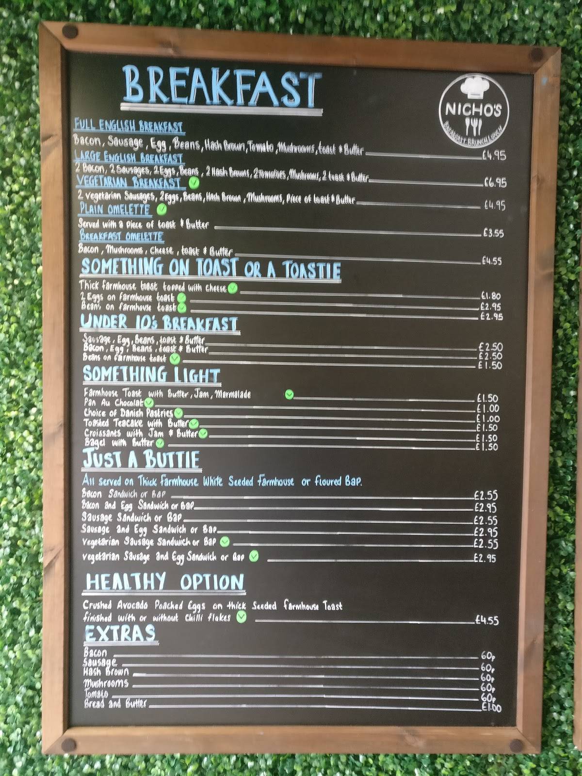 Menu at The Crusty Cob cafe, Northwich