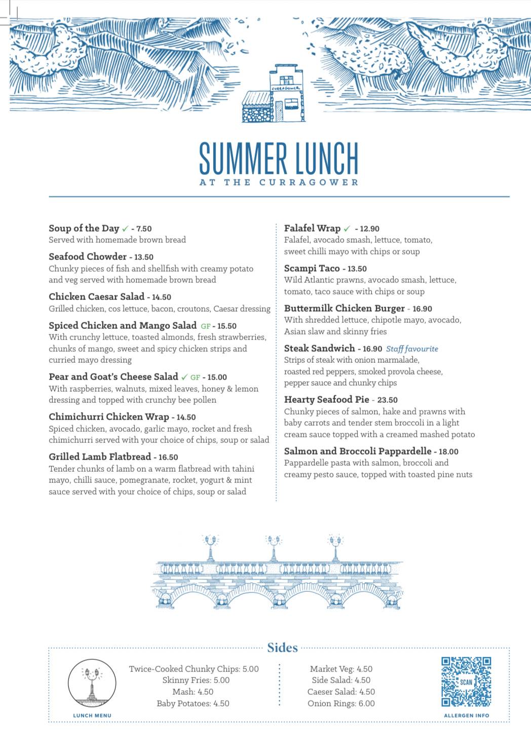 Menu at The Curragower Bar & Restaurant, Limerick