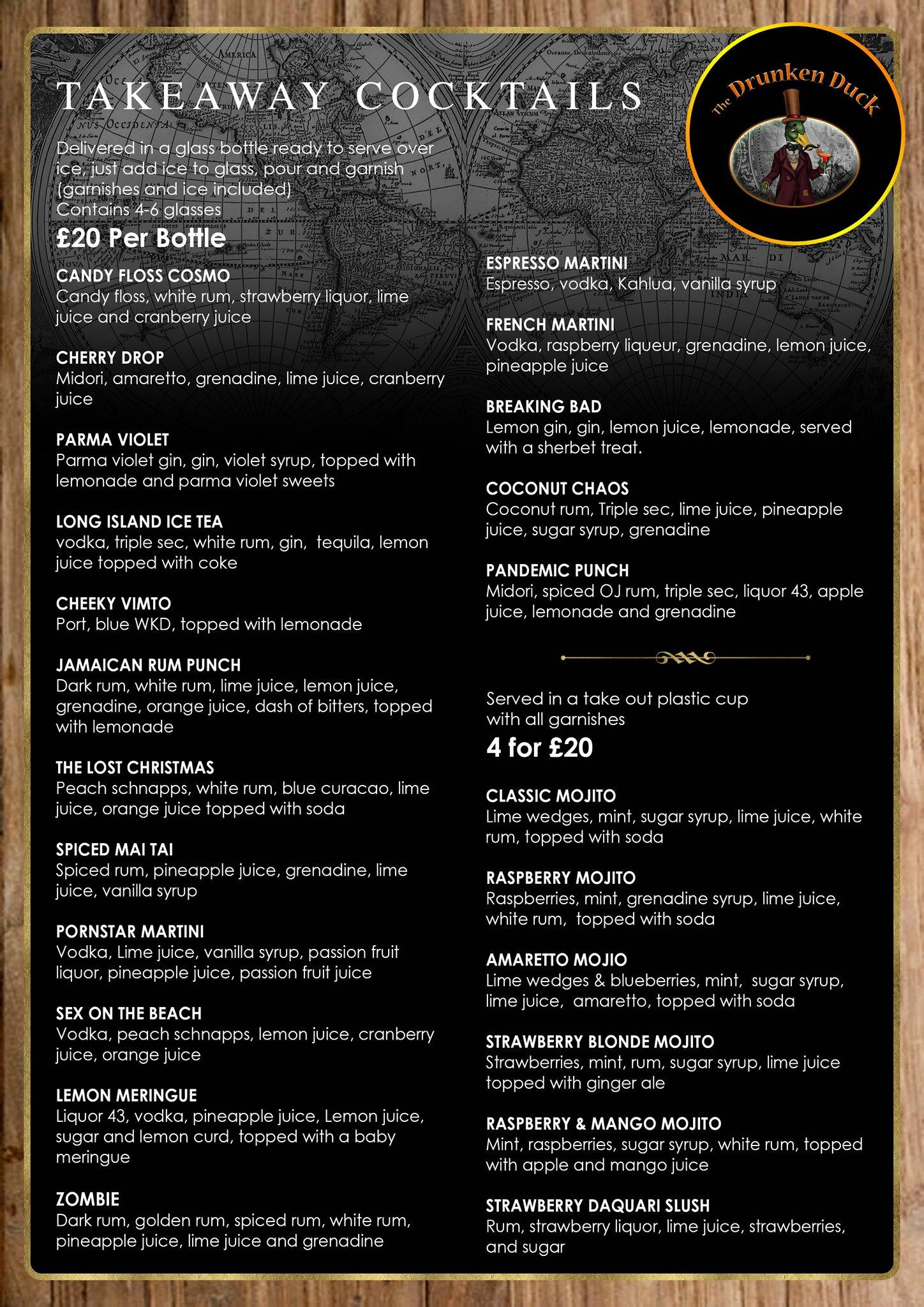 Menu at The Drunken Duck pub & bar, Hartlepool