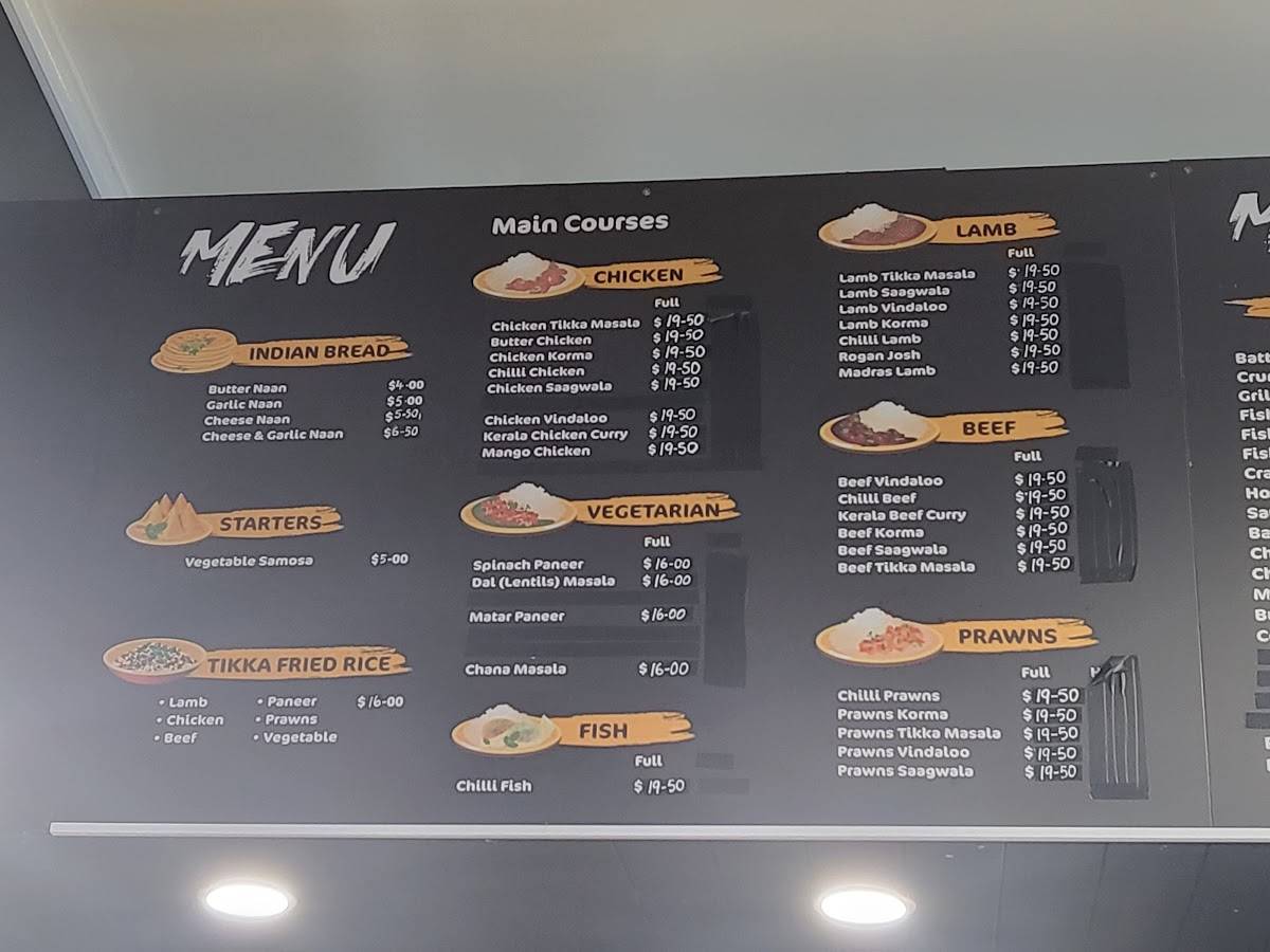 Menu at The Empty Nest Takeaways( Fish N Chips/Indian) restaurant, Ashhurst