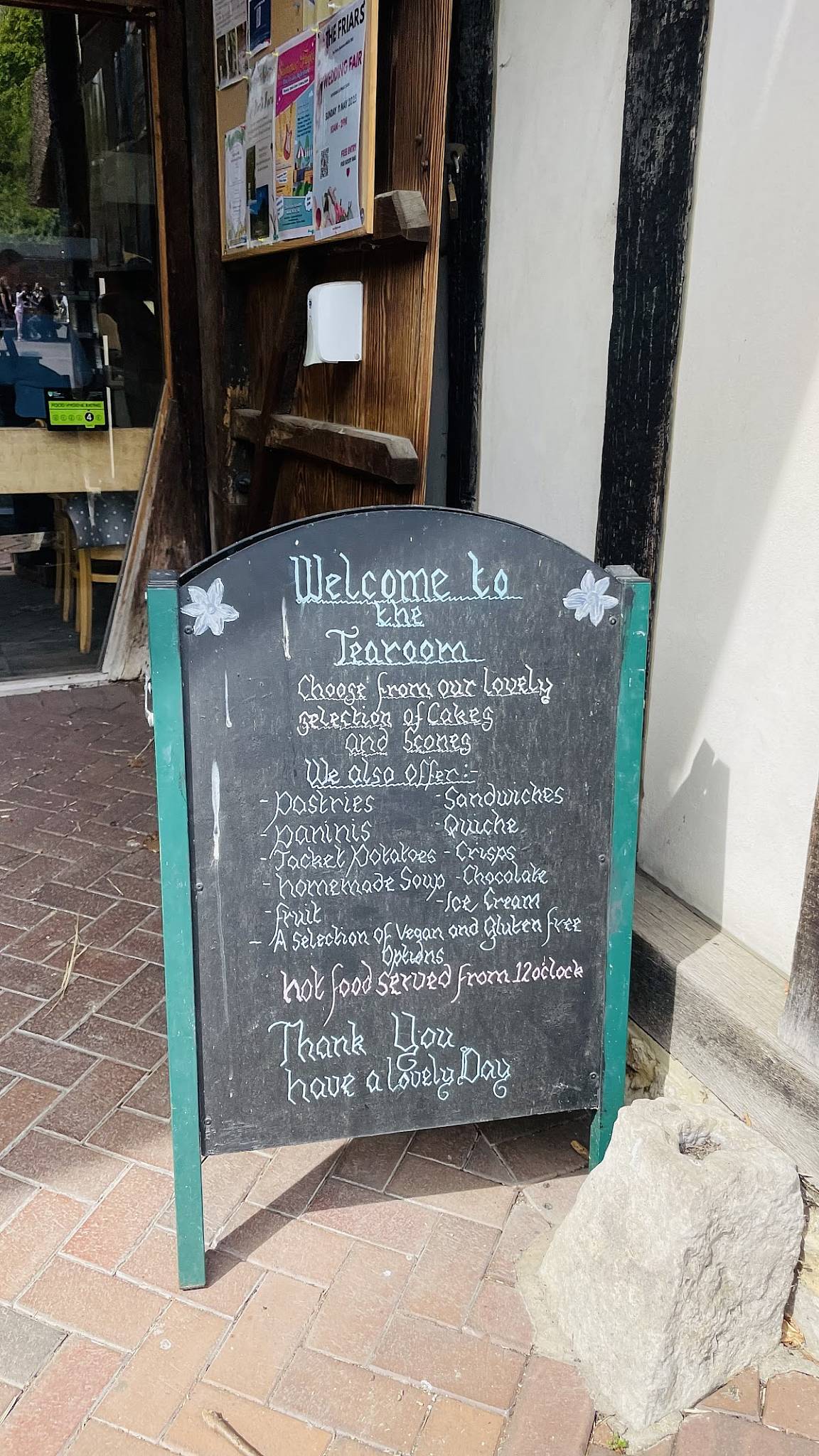 Menu at The Friars Tea room and Gift shop cafe, Aylesford