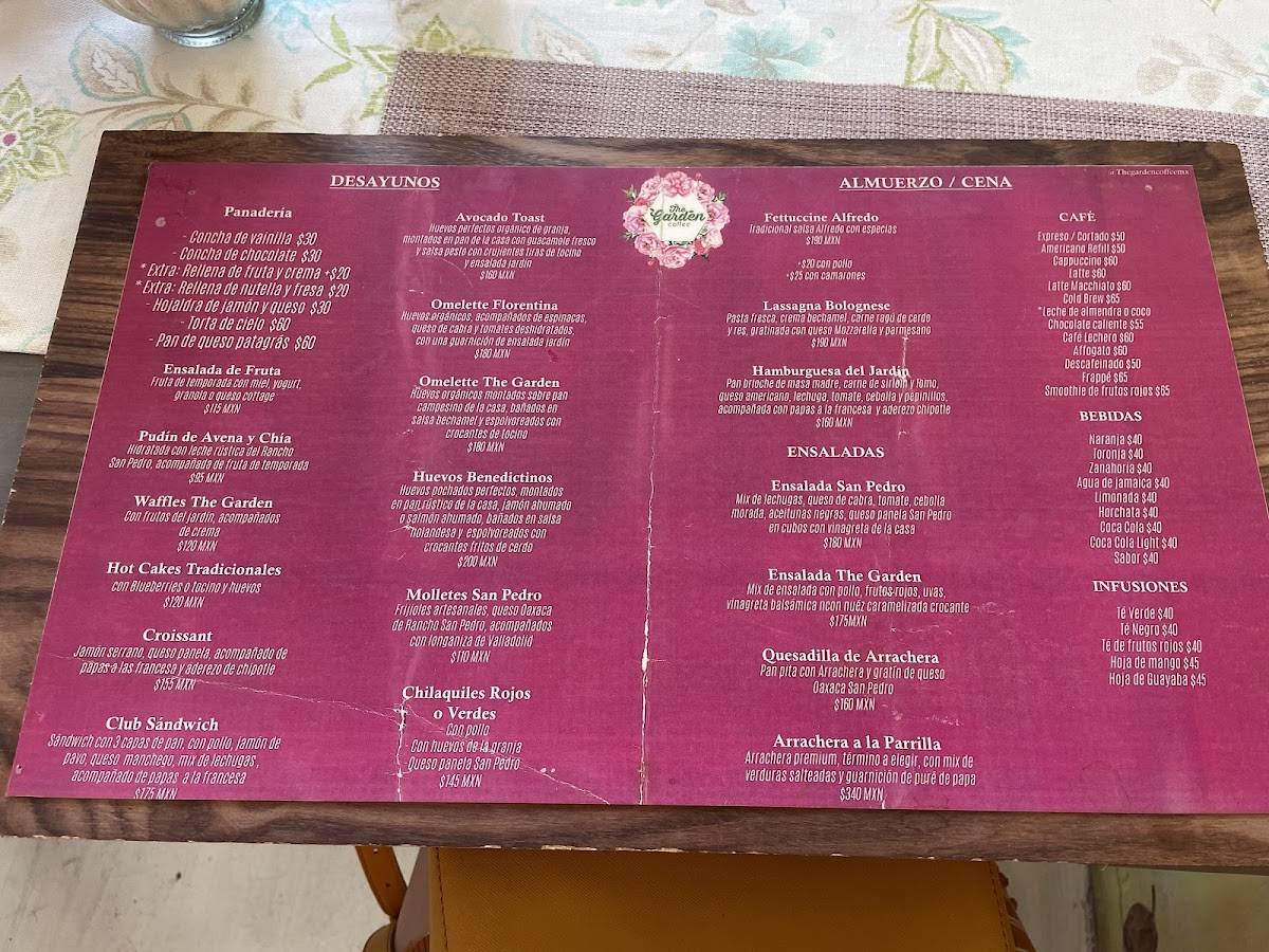Carta del restaurante The Garden Coffee, Progreso