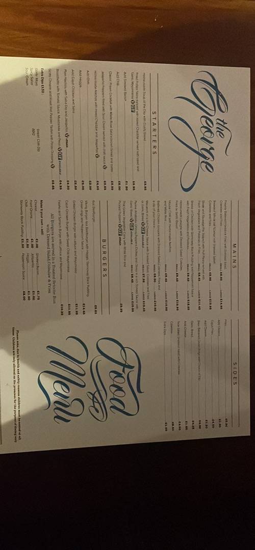 Menu at The George pub & bar, Largs