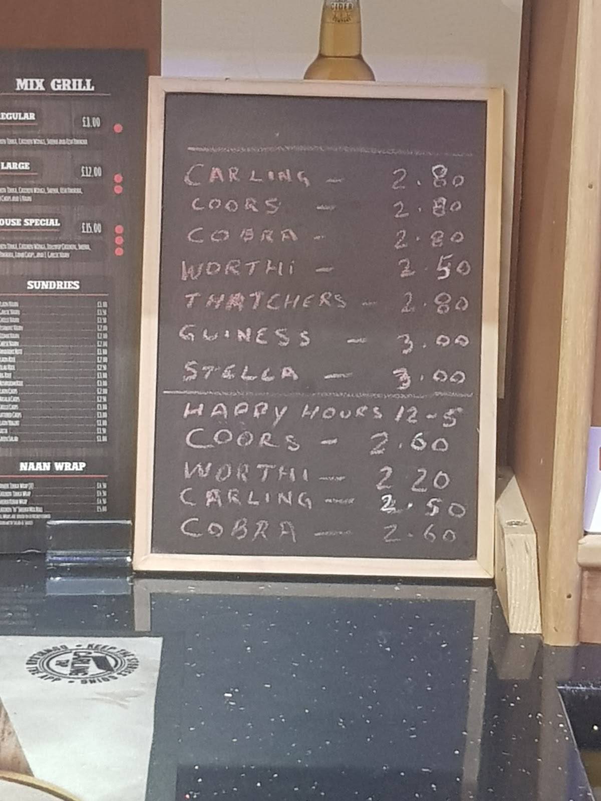 Menu at The Glassy Junction pub & bar, Wolverhampton, 131 Willenhall Rd