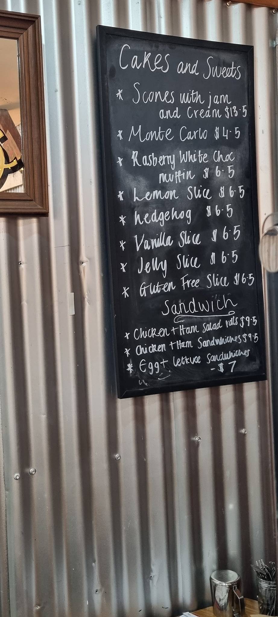 Menu at The Goods Shed Café restaurant, Walhalla