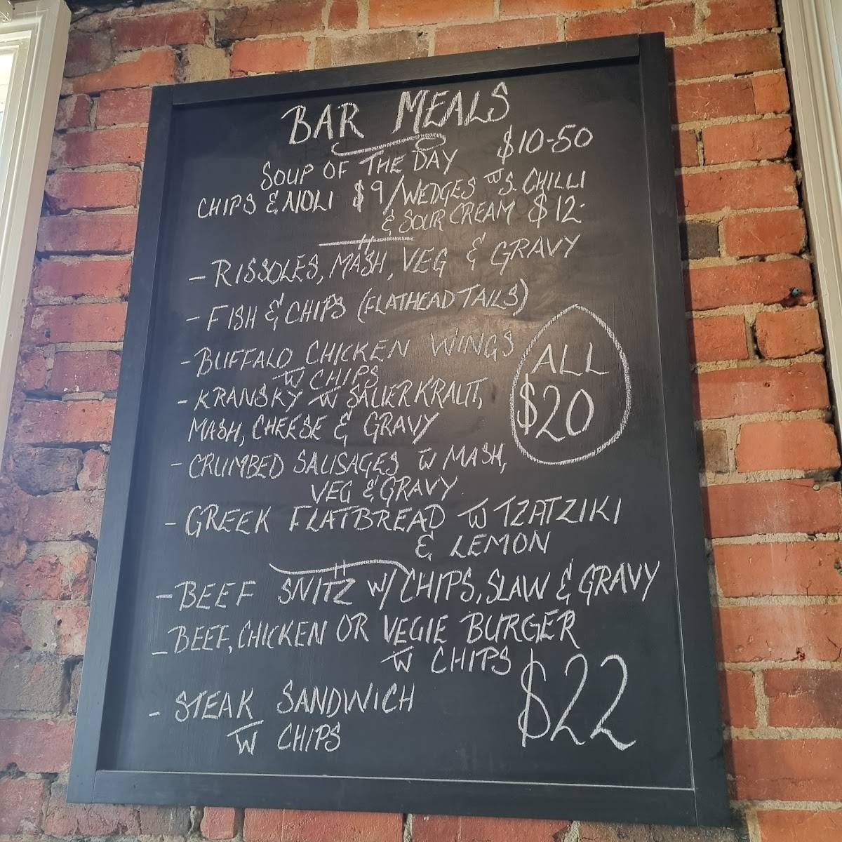 Menu at The Grapes Hotel pub & bar, Golden Point