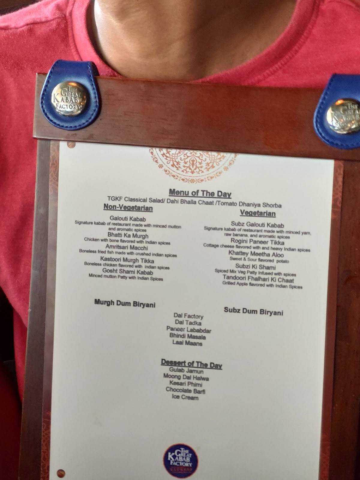 Menu at The Great Kabab Factory Express, Patna