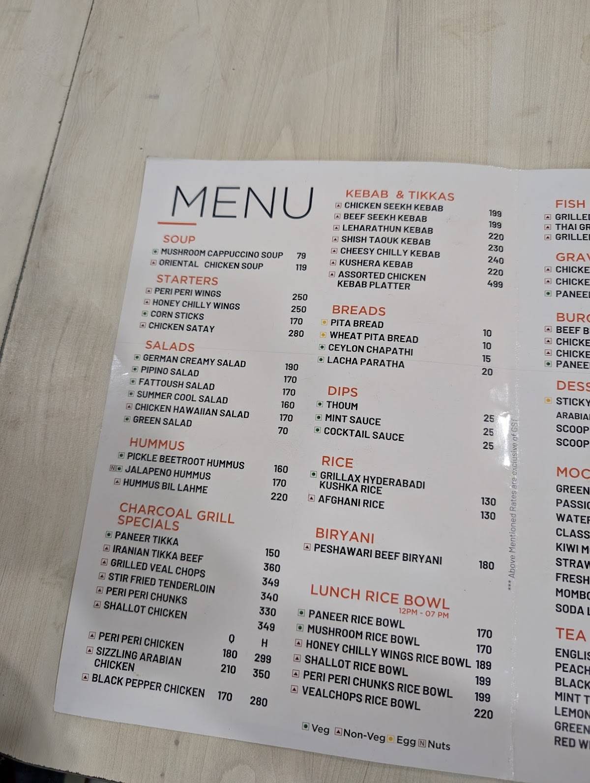 Menu at The Grillax Perumbavoor, Perumbavoor