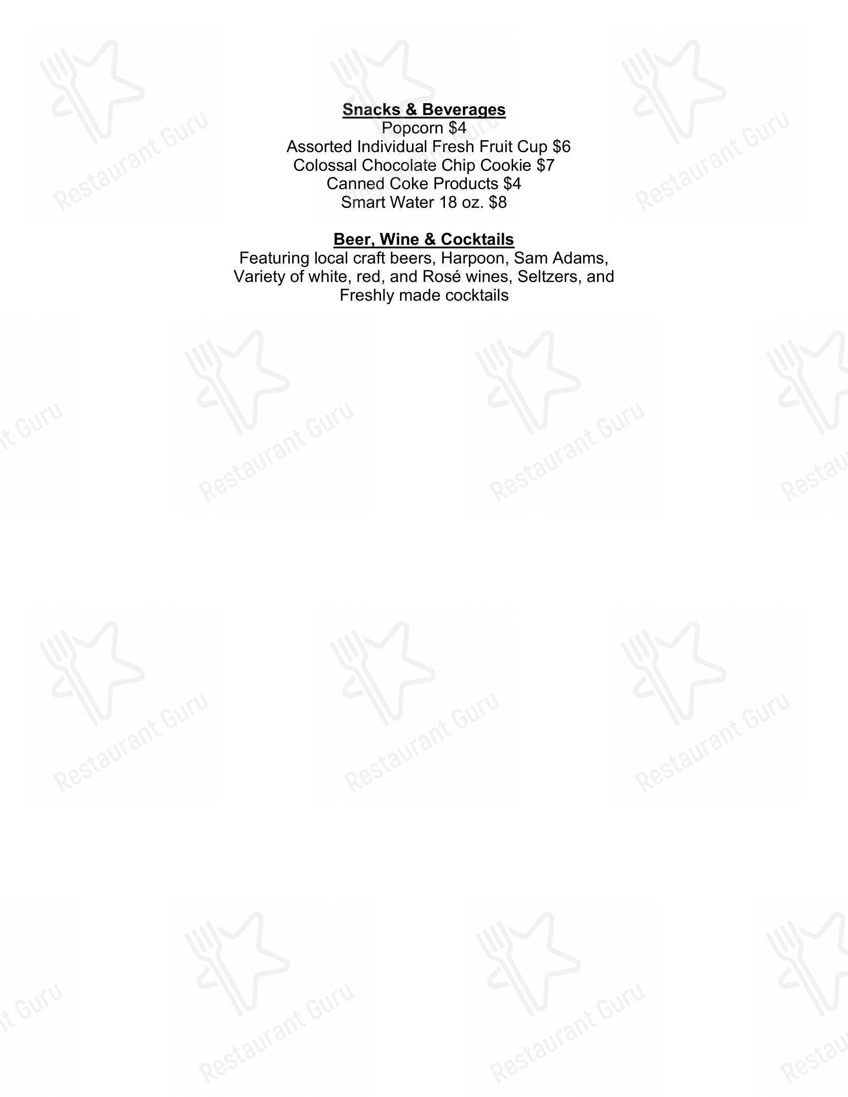 Menu at The Harbor View Cafe, Boston
