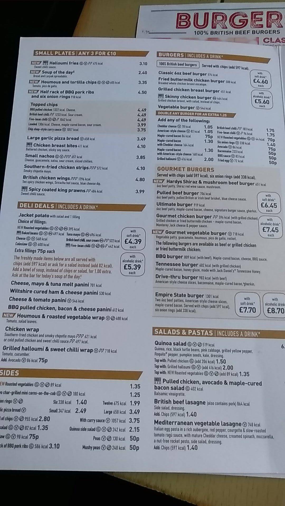 Menu at The Horse Shoe Inn - JD Wetherspoon pub & bar, Crook
