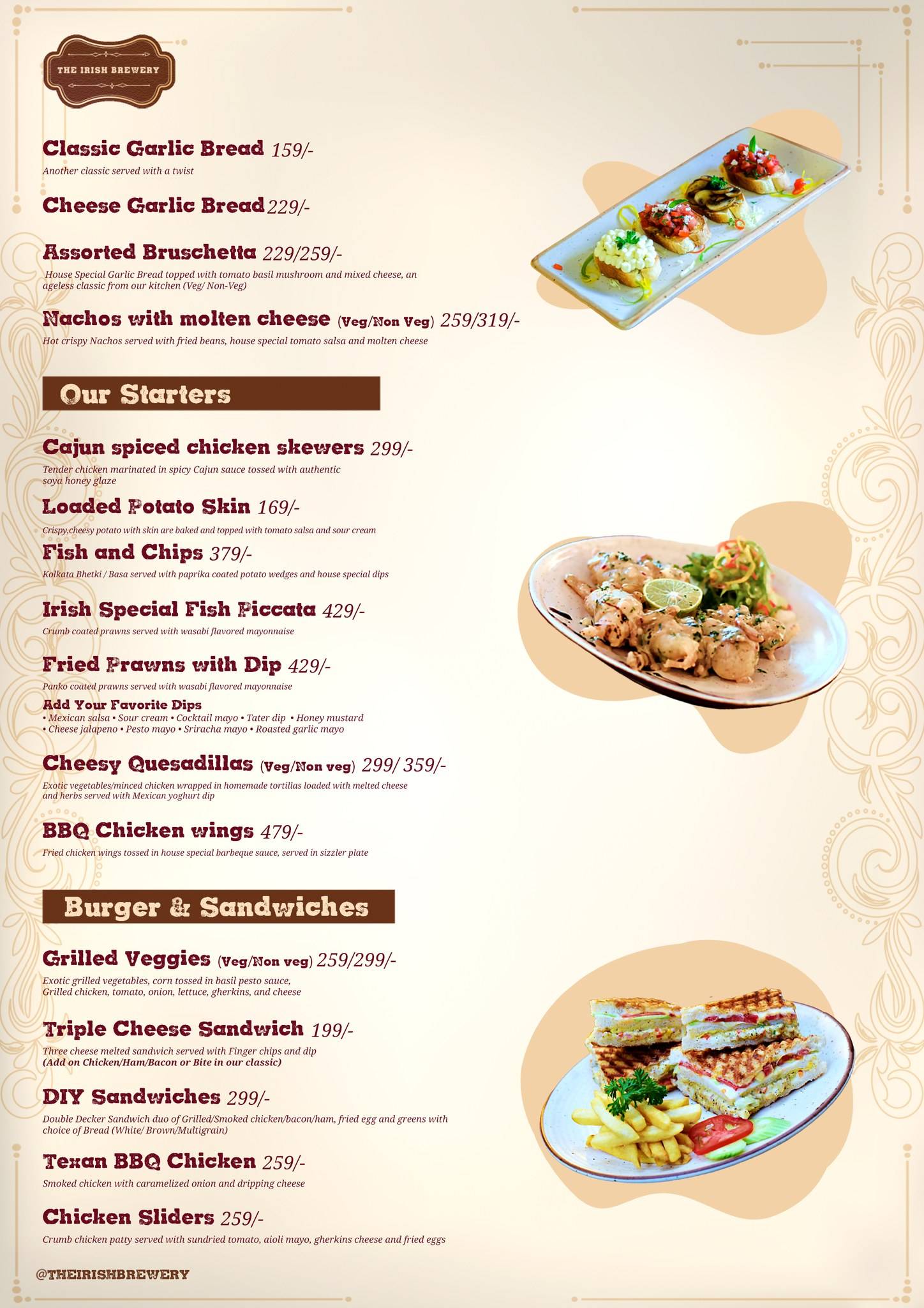 Menu at The Irish Brewery, Kolkata, 32
