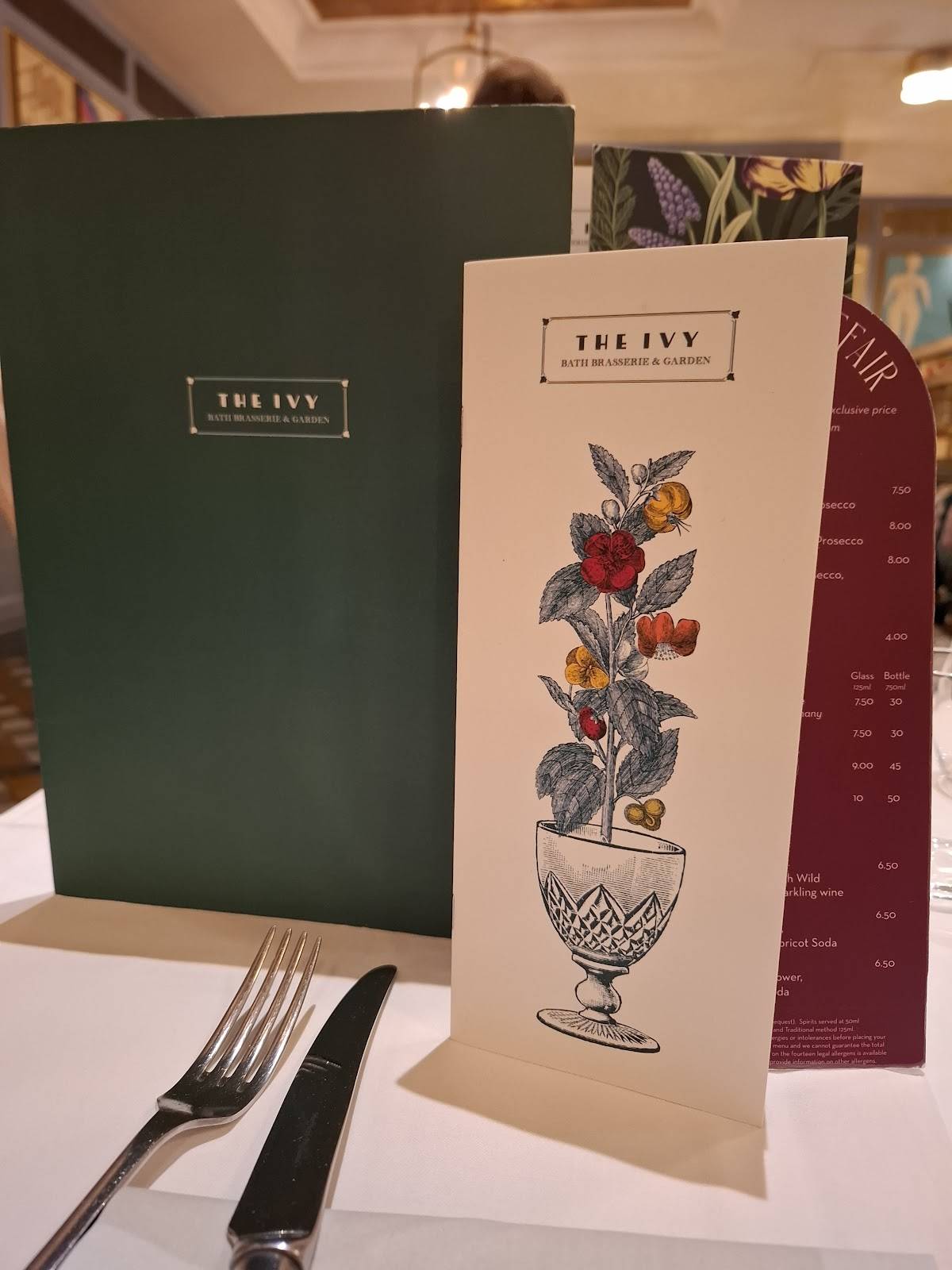 Menu at The Ivy Bath Brasserie & Garden restaurant, Bath