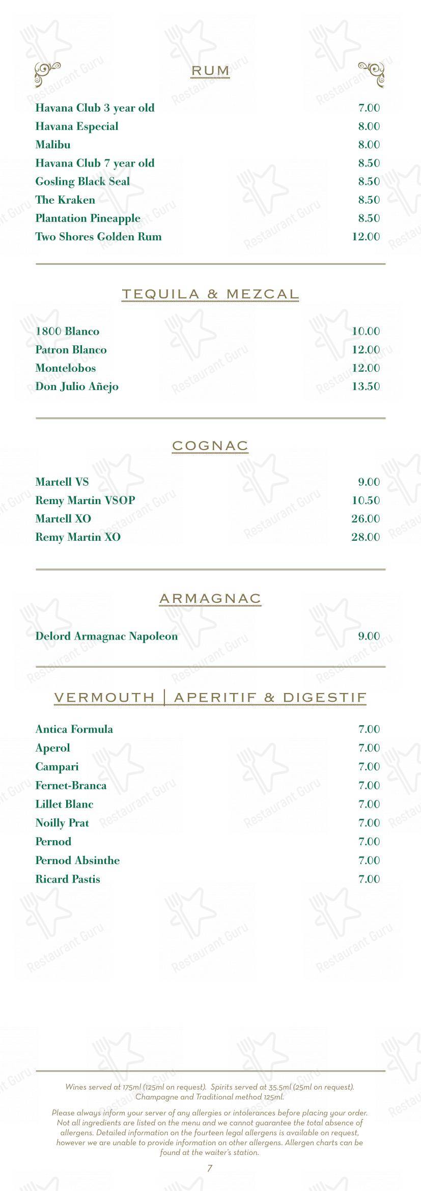 Menu at The Ivy Richmond Brasserie restaurant, Richmond, 9-11 Hill St