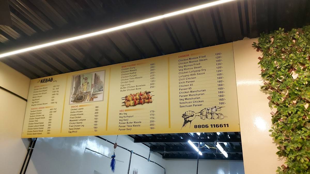 Menu at The Kebab Factory, Buldana, Chopda Lay Out