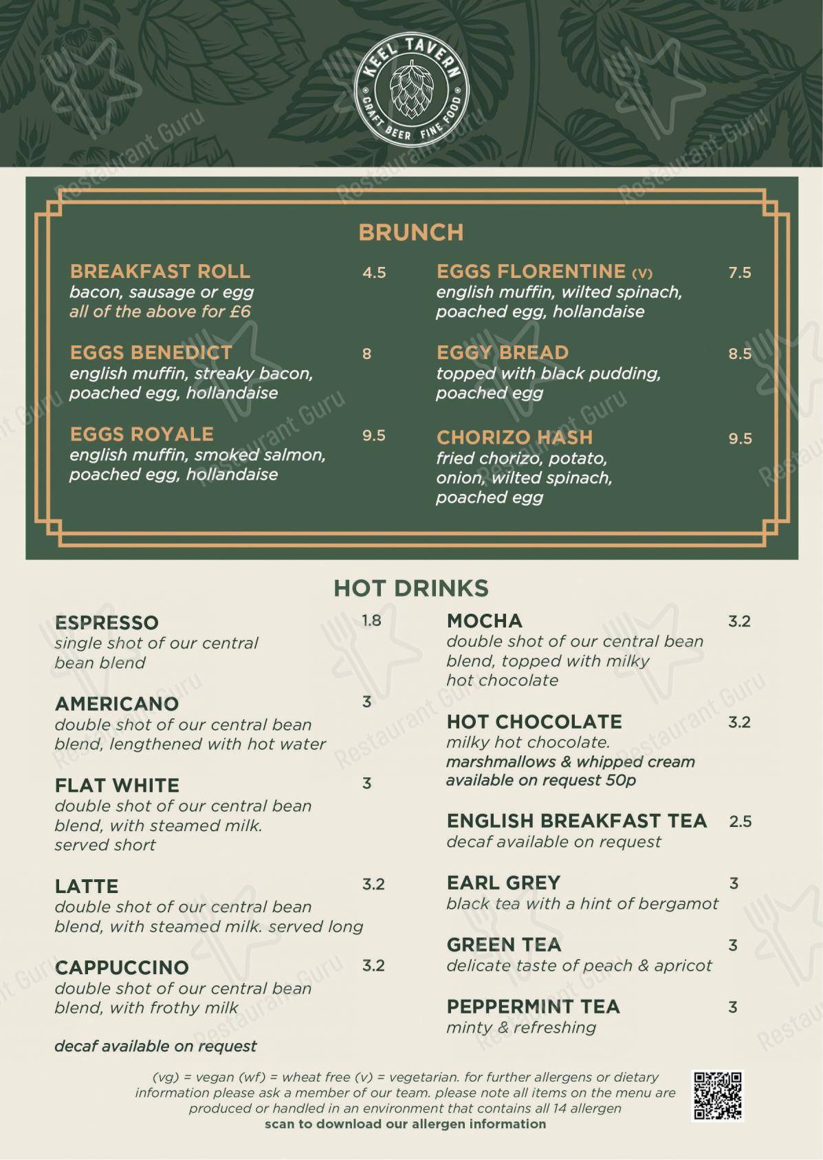 Menu at The Keel Tavern pub & bar, Sunderland