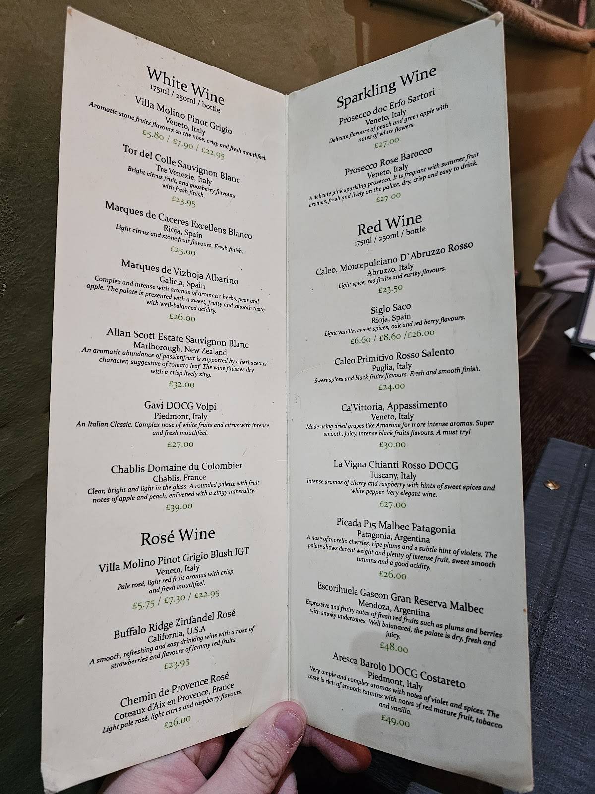 Menu at The Little Olive restaurant, Barry, 19 Broad St