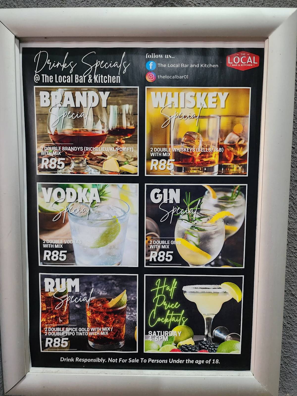 Menu at The Local Bar & Kitchen, Midrand, Blue Hills Nursery