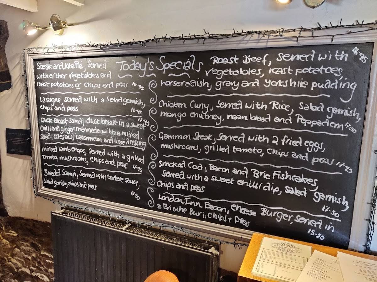 Menu at The London Inn pub & bar, Morchard Bishop, Morchard Road