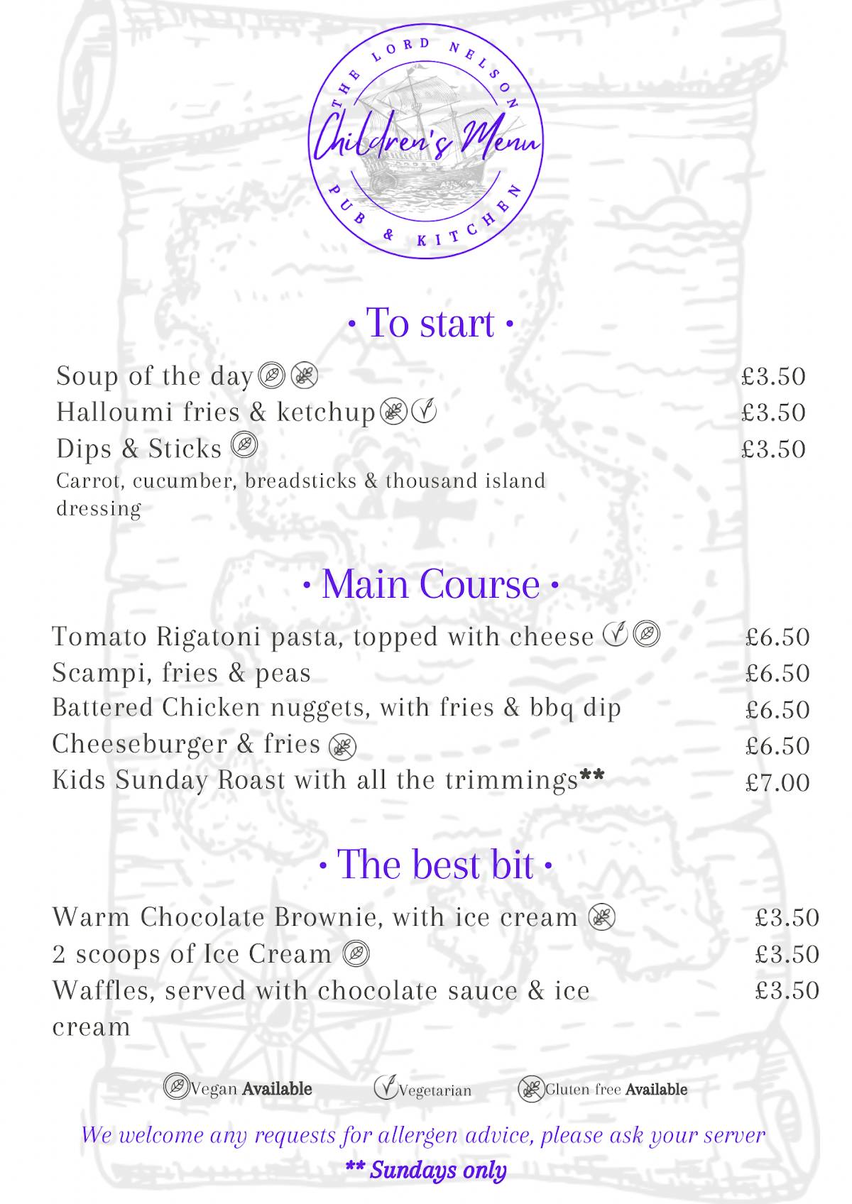 Menu at The Lord Nelson Pub & Kitchen, Exeter