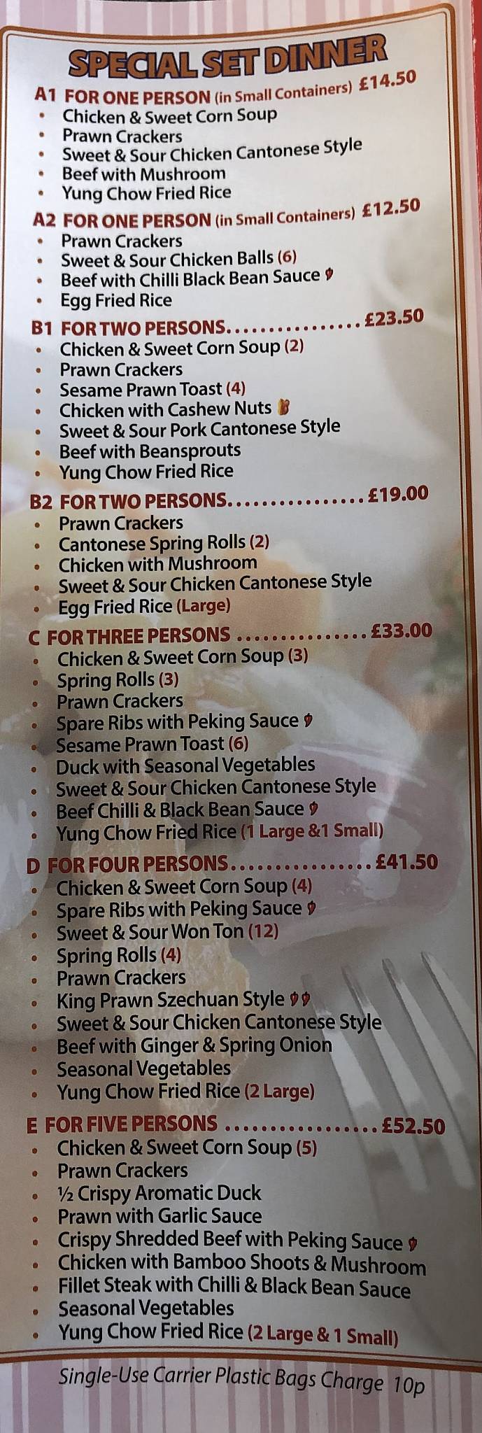 Menu at The Mandarin Chef fast food, Shrewsbury, 4 Ditherington Rd