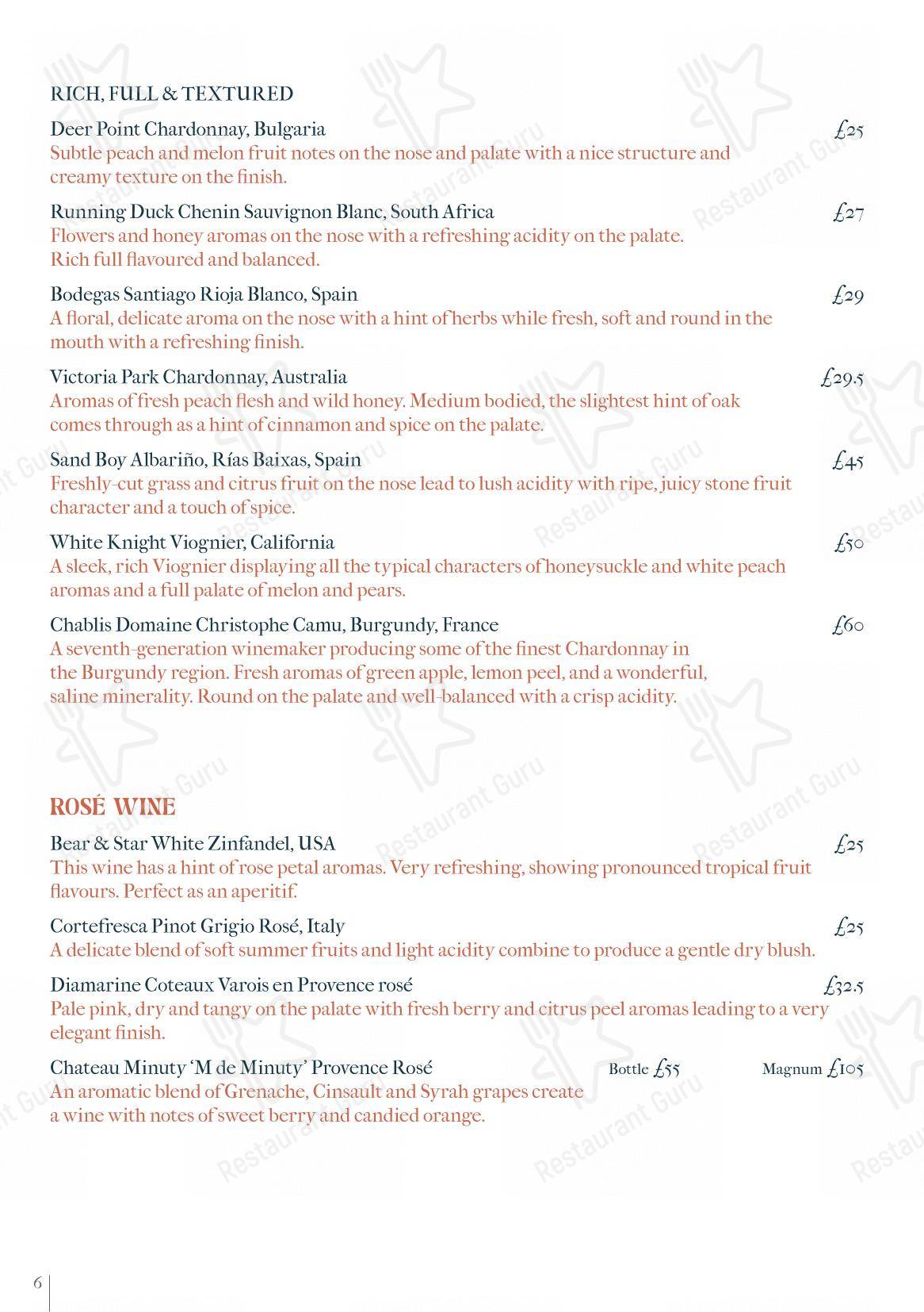 Menu at The Manor restaurant, Greasby