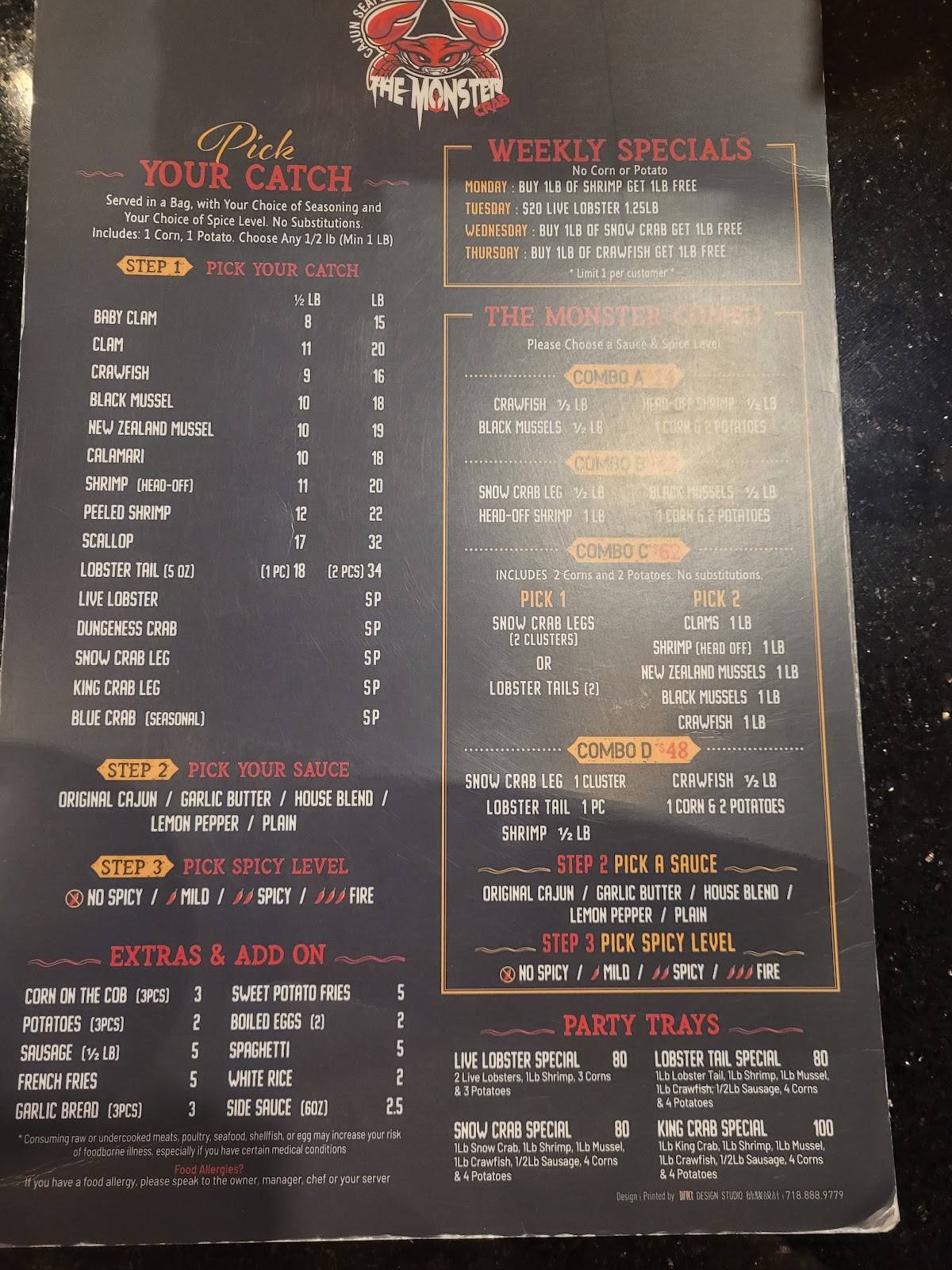 Menu at The Monster All You Can Eat Seafood & Bar, Holtsville