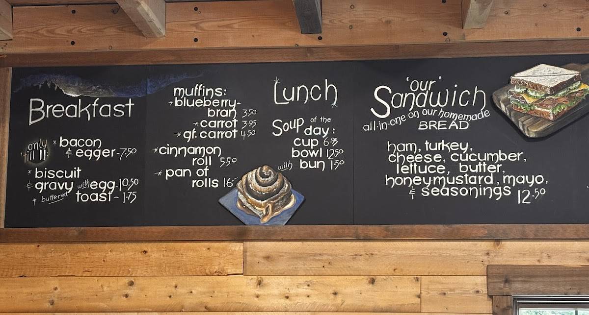 Menu at The Mountain Barn, Creston