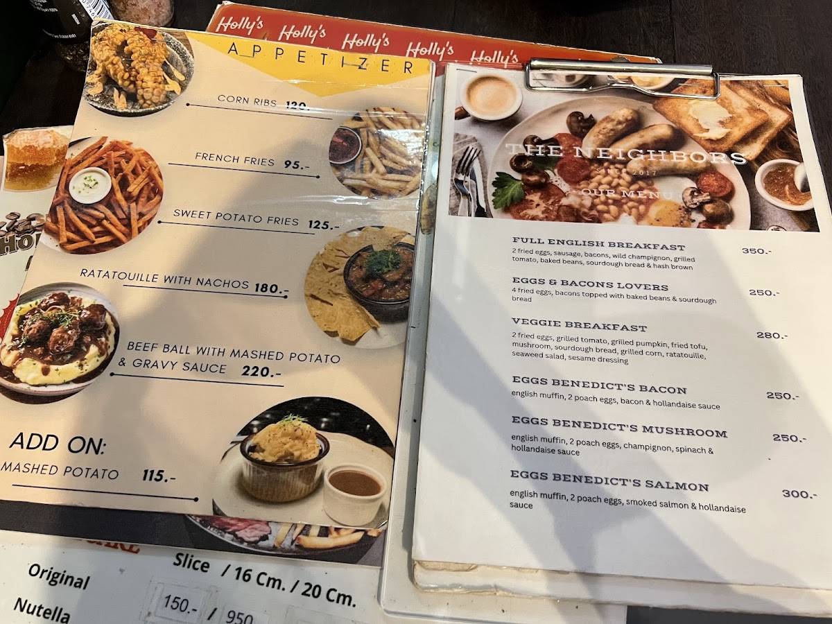 Menu at The Neighbors Cafe, Phuket