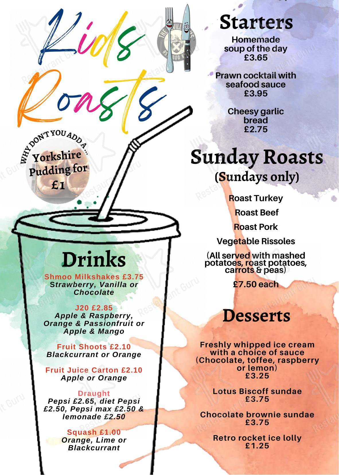 Menu at The Nevill Arms pub & bar, Redditch