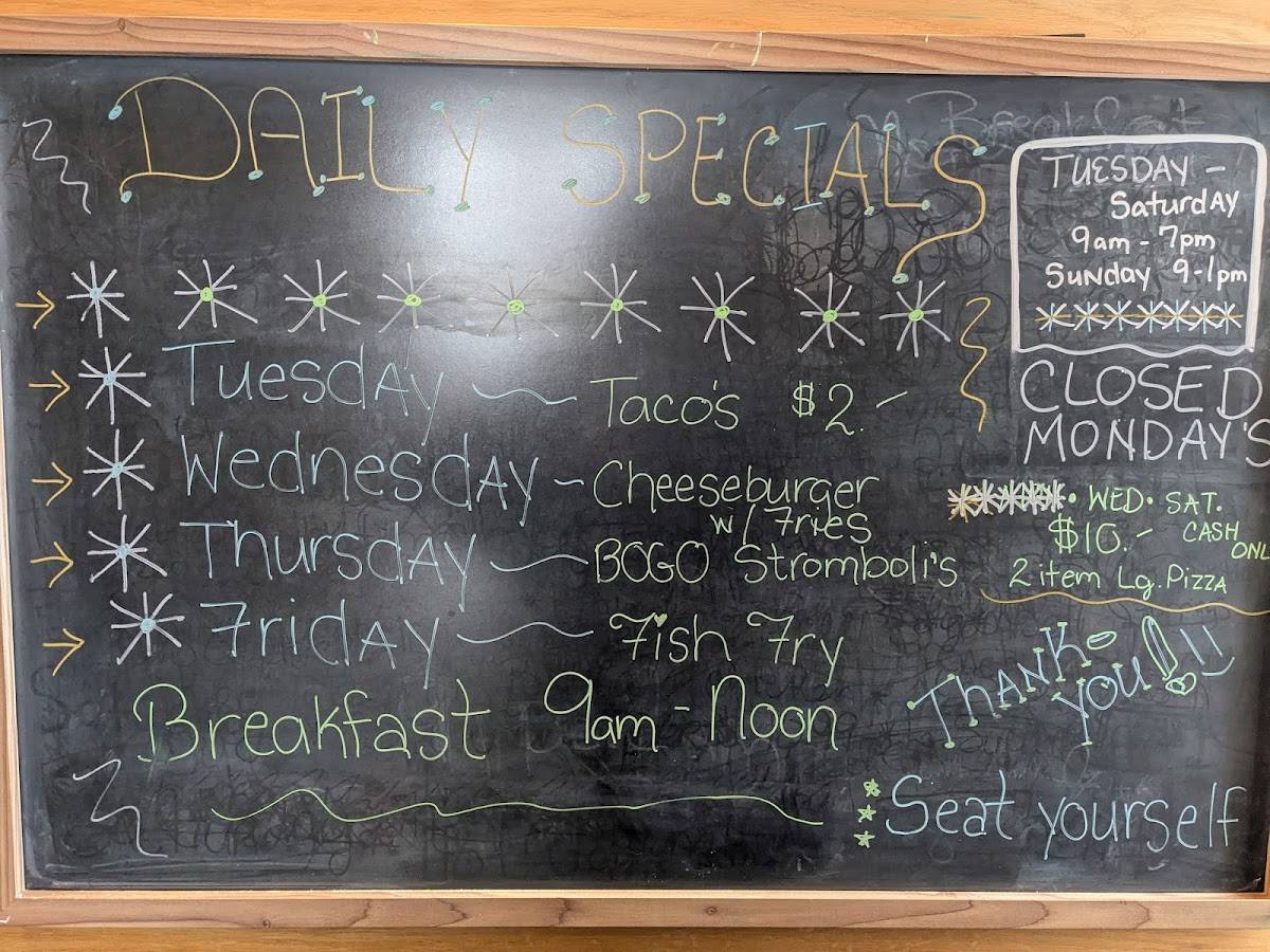 Menu at The New Pompeii pizzeria, Saginaw