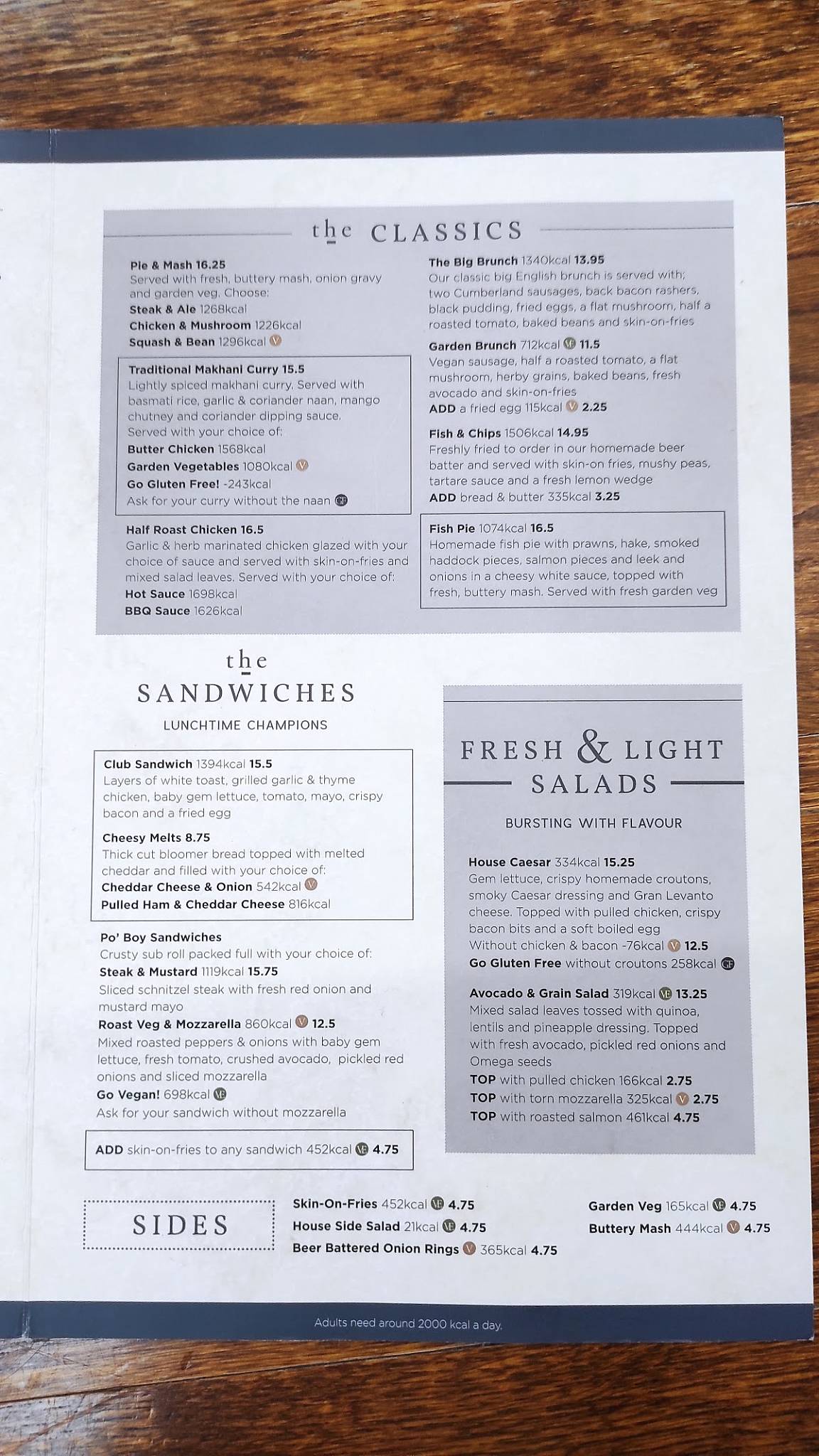 Menu at The Nicholas Culpeper pub & bar, Horley, London Gatwick Airport ...