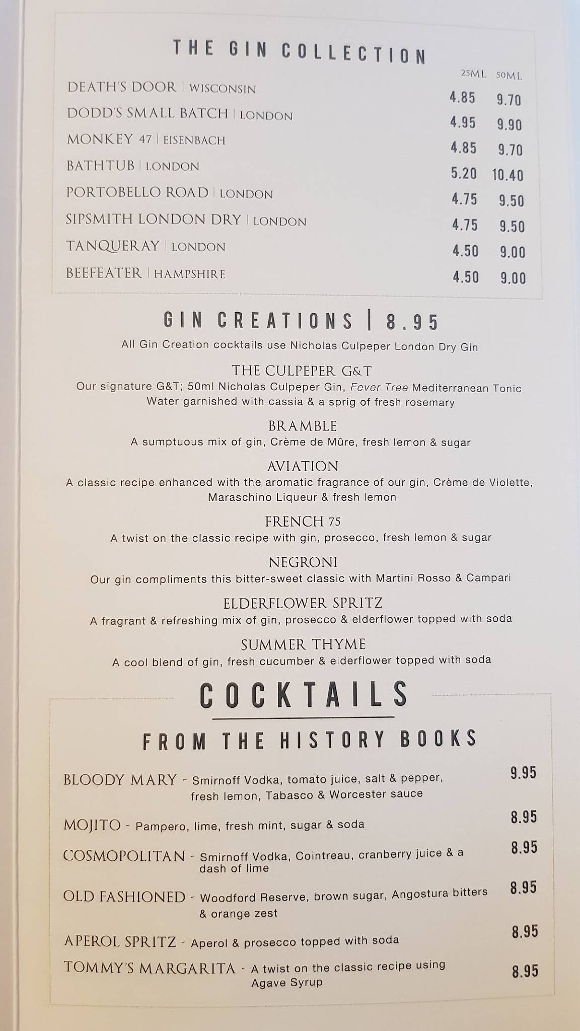 Menu at The Nicholas Culpeper pub & bar, Horley, London Gatwick Airport ...