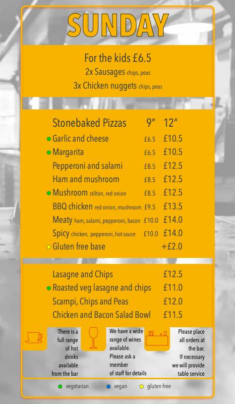 Menu at The Old Angel Inn pub & bar, Bardney