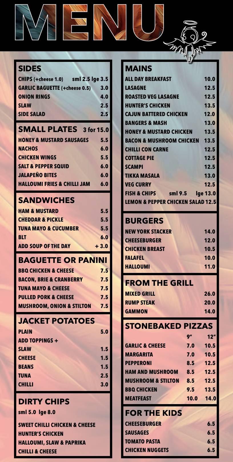Menu at The Old Angel Inn pub & bar, Bardney