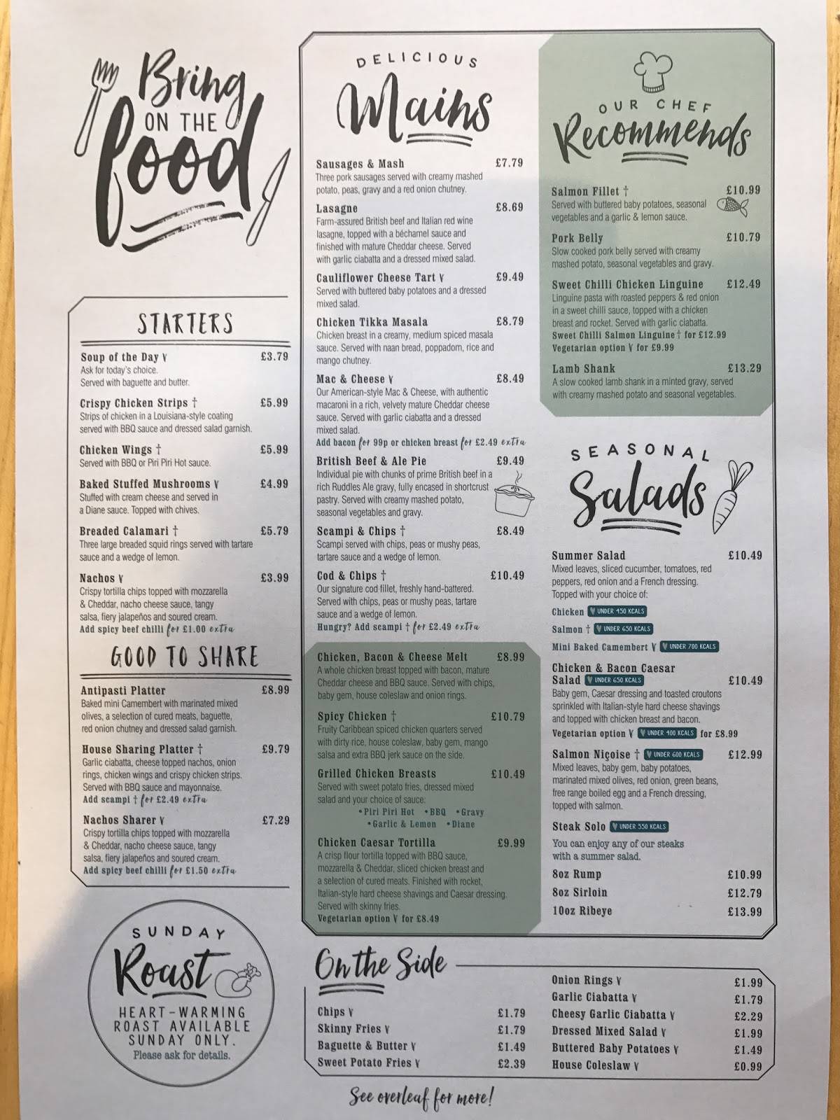 Menu at Old Black Horse pub & bar, Ilkeston