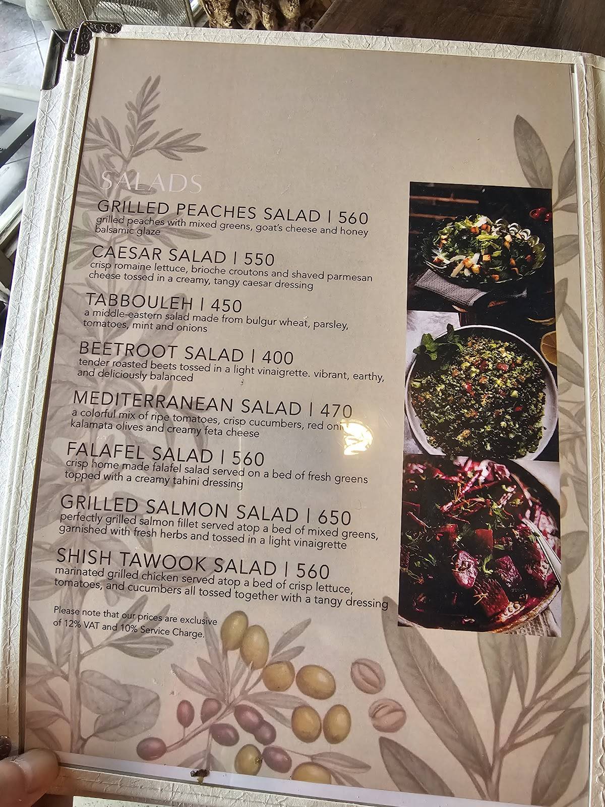 Menu at The Olive Tree Molito restaurant, Muntinlupa