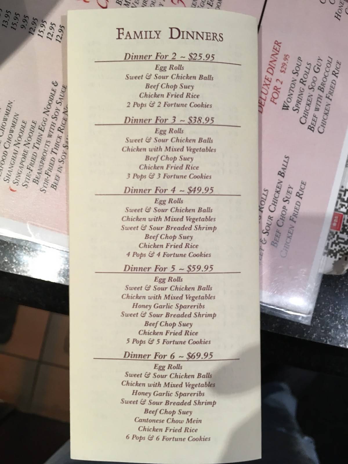 Menu at The Orient Chinese Cuisine restaurant, Windsor