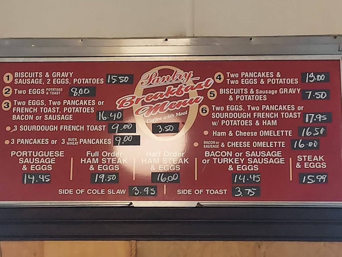 Menu at The Original Pantry Cafe, Los Angeles