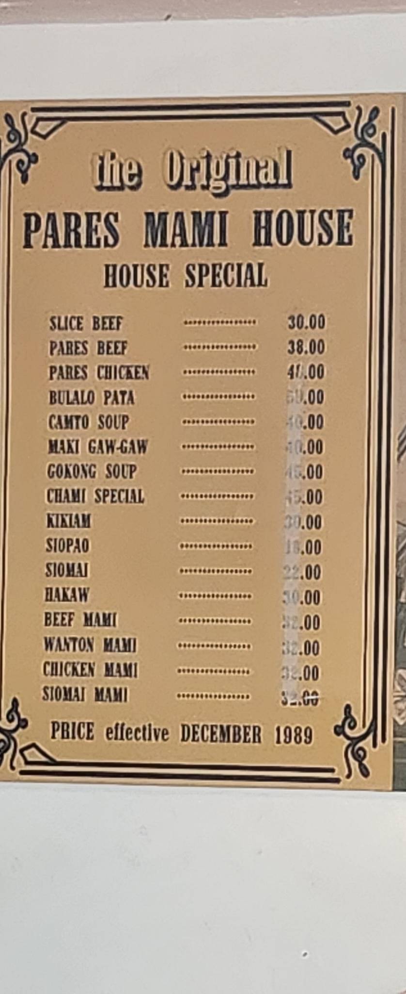Carta del restaurante The Original Pares Mami House Retiro (now in ...