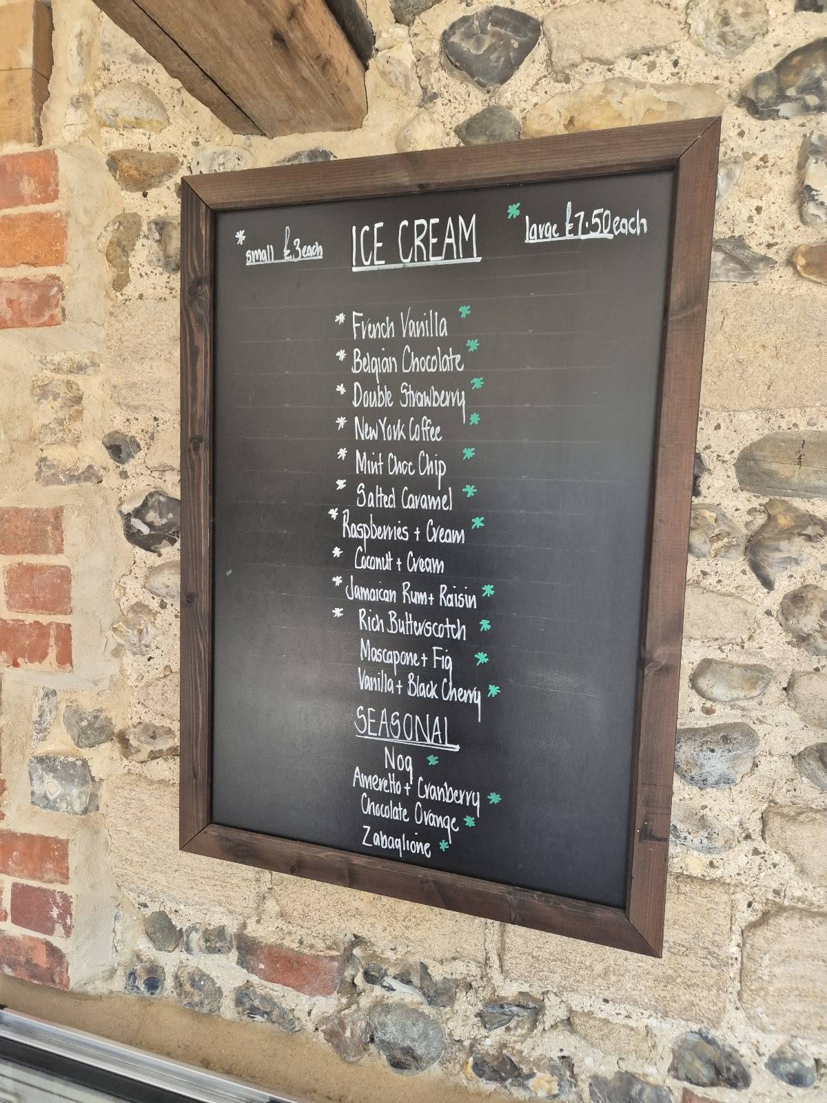 Menu at The Parlour cafe, Binham