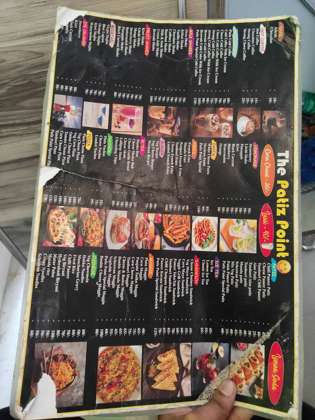 Menu at The Patiz Point, Vidisha, IDGAH