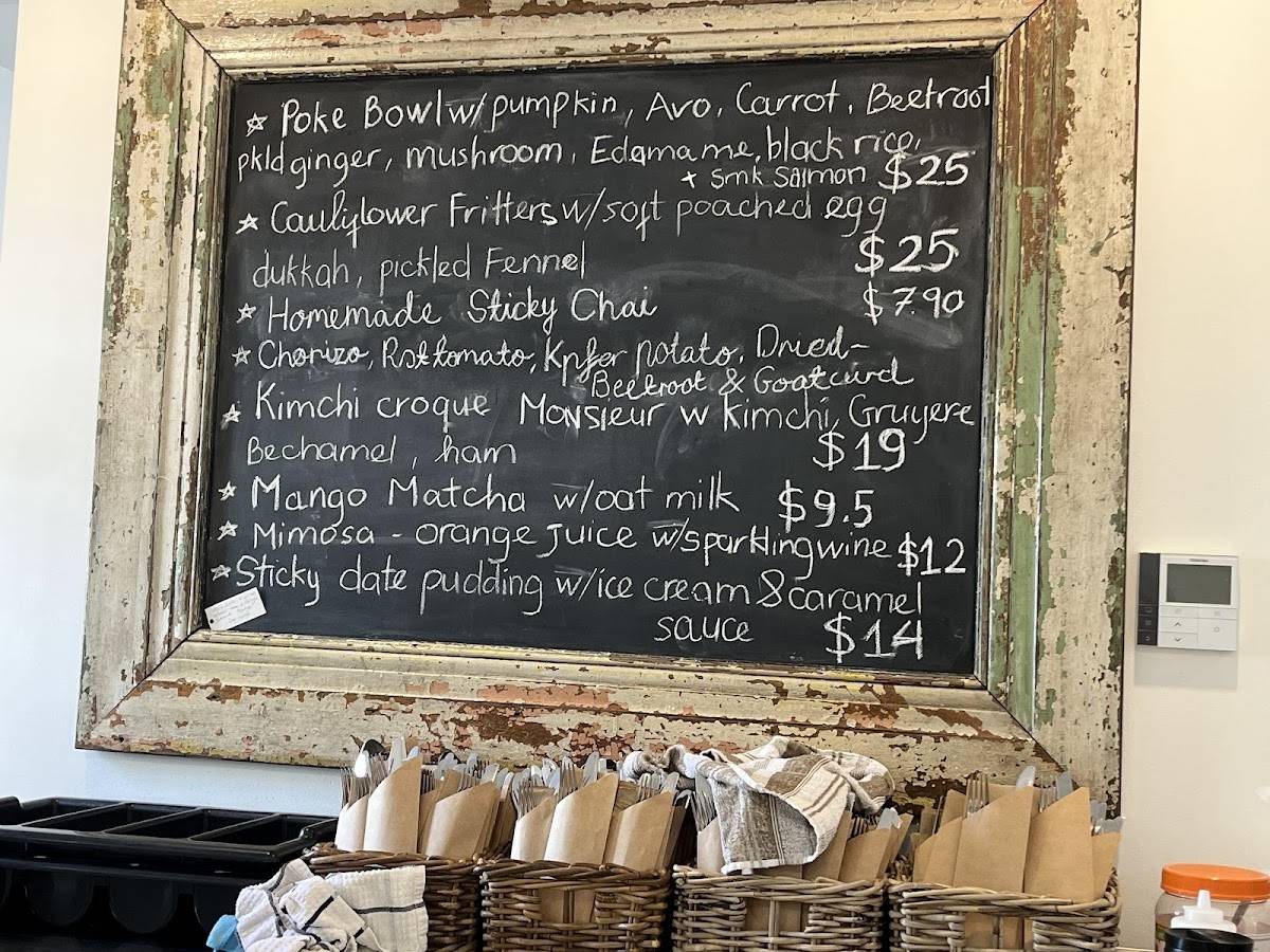 Menu at The Pialligo Bakesmith cafe, Pialligo