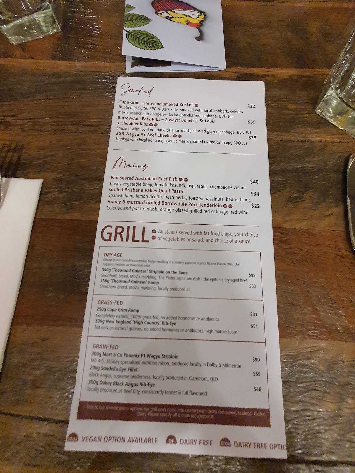 Menu at The Plate Restaurant Bar & Brewery, North Toowoomba