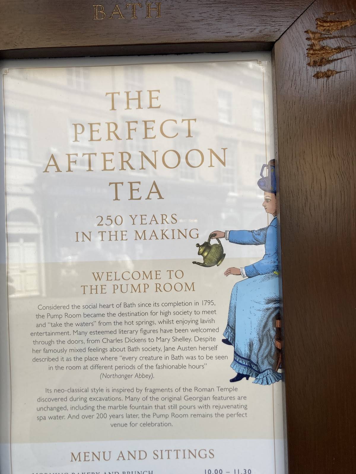 Menu at The Pump Room Restaurant, Bath