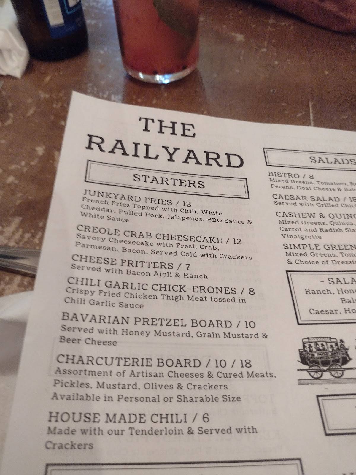 Menu at The RailYard restaurant, Decatur, 209 2nd Ave SE