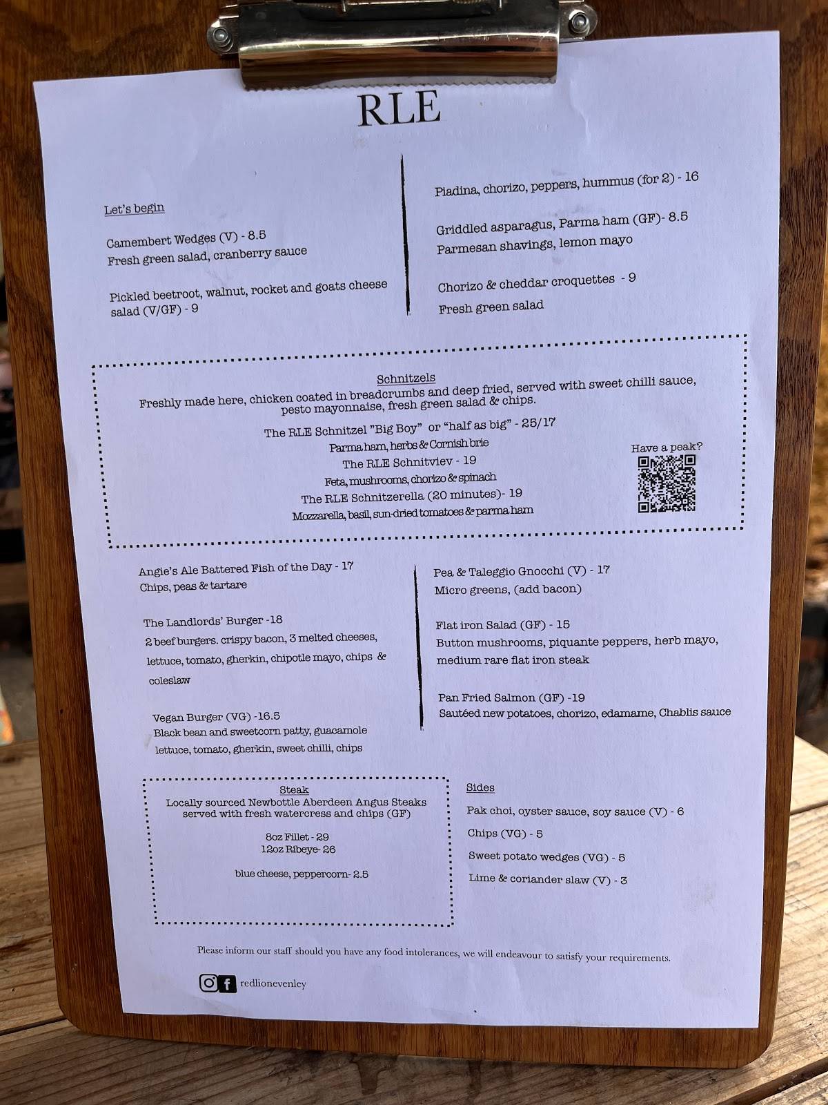 Menu at The Red Lion, Evenley pub & bar, Brackley, 39 The Grn