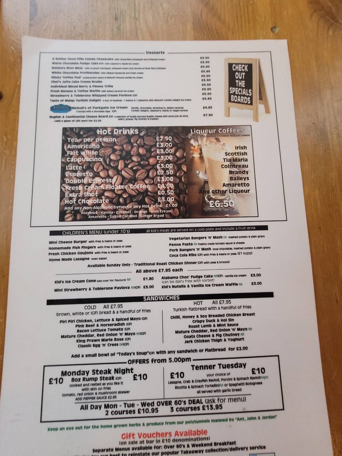 Menu at The Refreshment Rooms pub & bar, Birkenhead